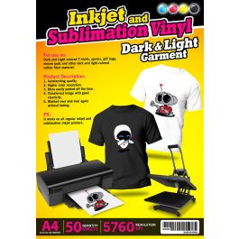 Inkjet And Sublimation Vinyl Dark And Light A4 50 Sheets