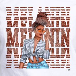 DTF-185 Melanin Black Lady 10 X 10 Inches