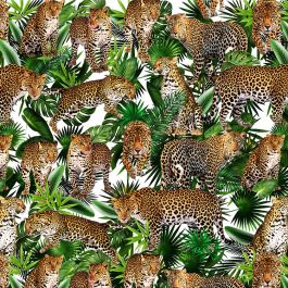 Leopard Collage White Sign Vinyl