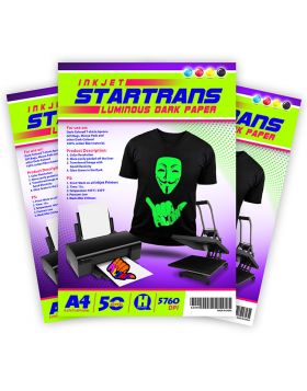 Inkjet Luminous Dark Transfer Paper (10 Sheets)