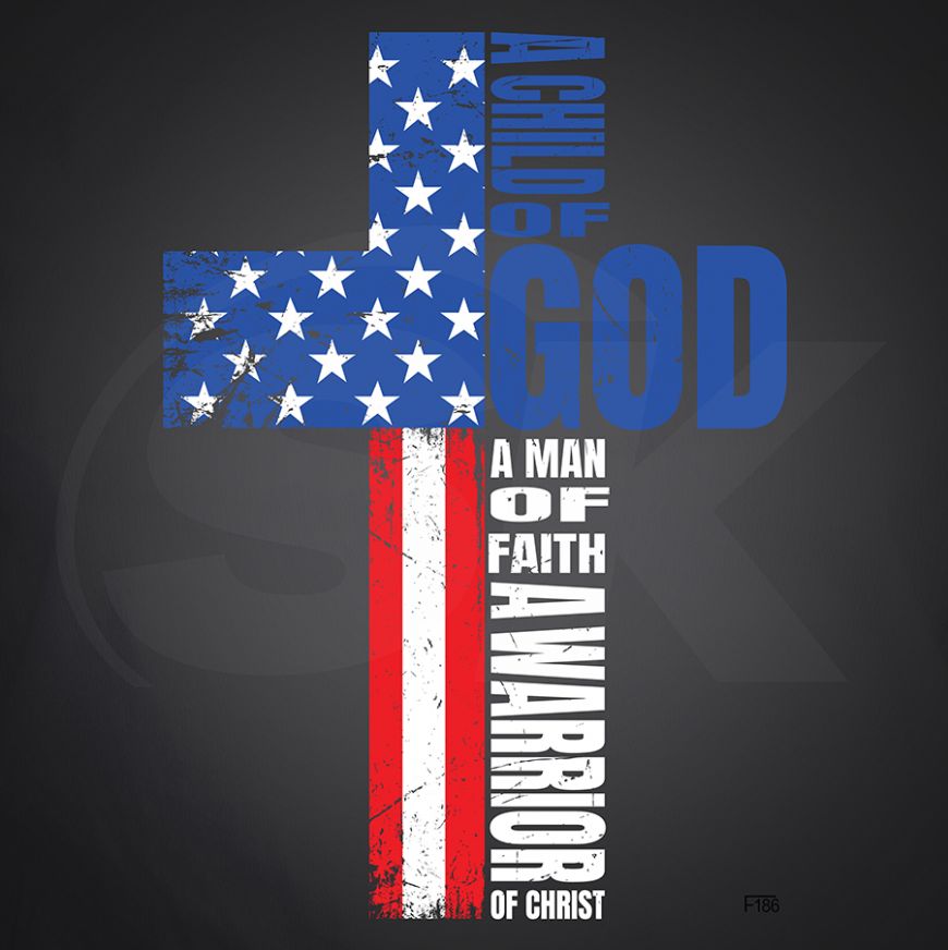 Cross With Jesus And Us Flag